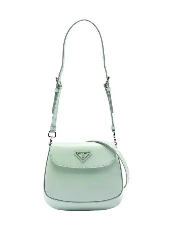 Prada Mini Brushed Leather Cleo Flap Crossbody Bag - Green
