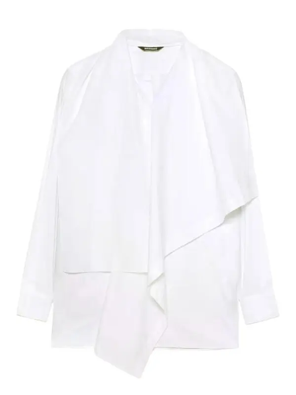 MOOHONG Shall-collar Layered Shirt - White