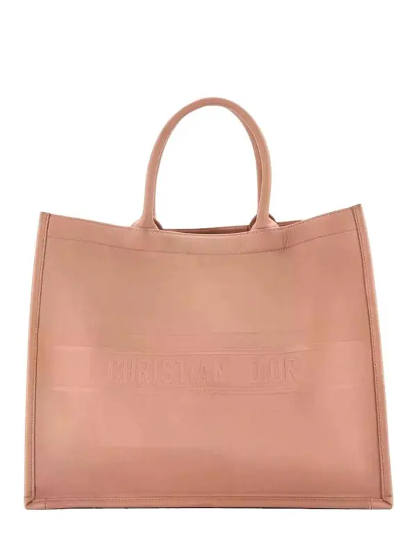 Dior Book Embossed Leather Large Tote Bag - Neutrals