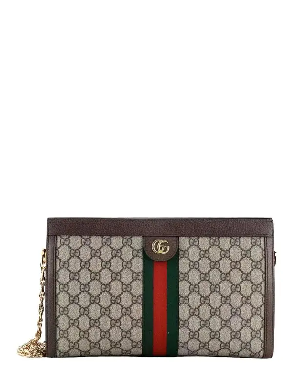 Gucci Ophidia Chain Gg Coated Canvas Medium Shoulder Bag - Brown