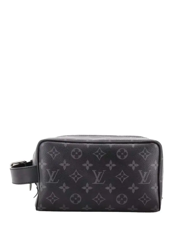 LOUIS VUITTON Dopp Kit Toiletry Monogram Eclipse Canvas Pouch - Black