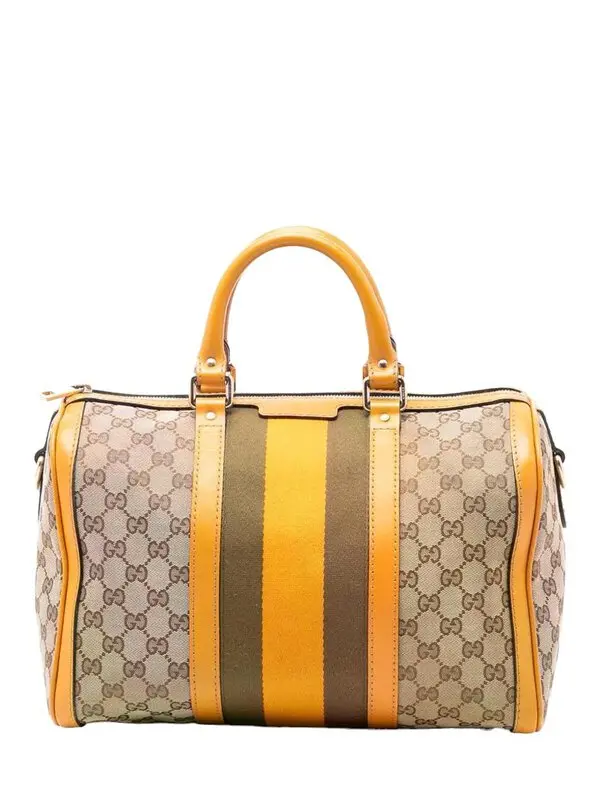 Gucci Gg Canvas Web Joy Boston Satchel - Brown