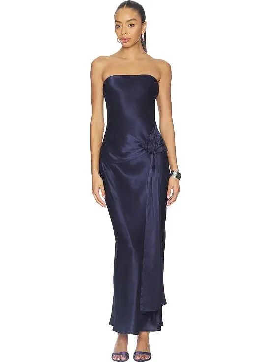 SNDYS. Angie Tie Front Maxi Dress - Navy