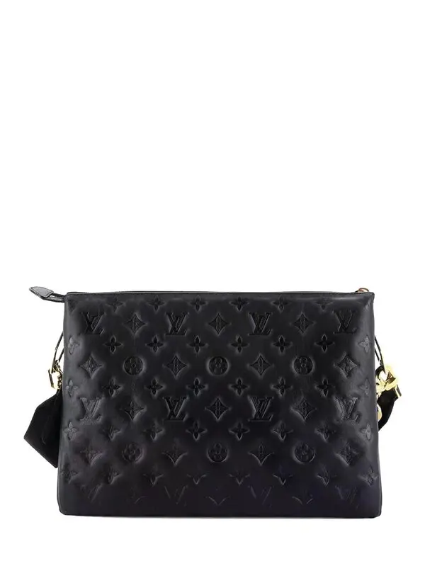 LOUIS VUITTON Coussin Mm Crossbody Bag Monogram Embossed Lambskin - Black
