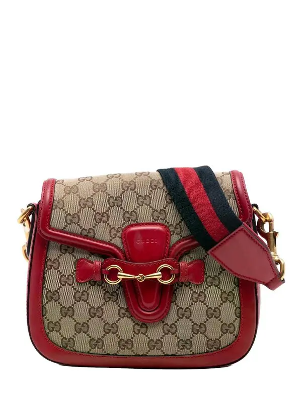 Gucci Medium Gg Canvas Lady Web Crossbody Bag - Brown