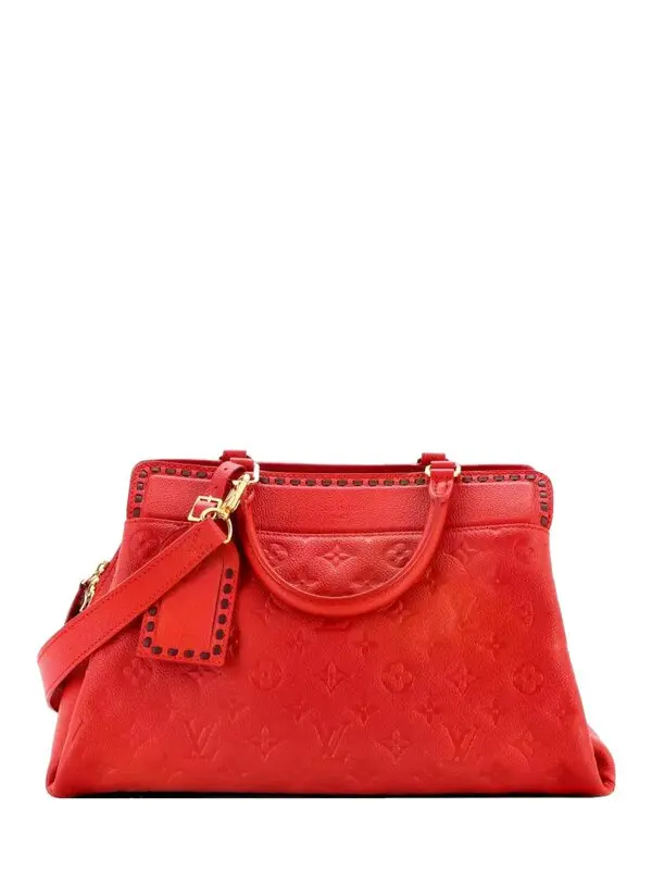 LOUIS VUITTON Vosges Whipstitch Monogram Empreinte Leather Mm Satchel - Red