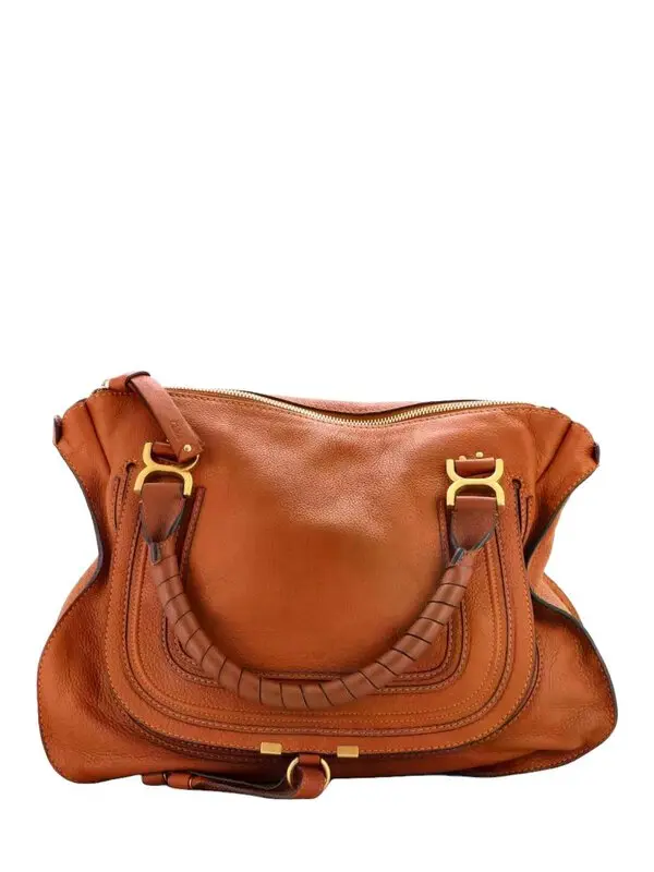Chloé Marcie Leather Large Shoulder Bag - Brown