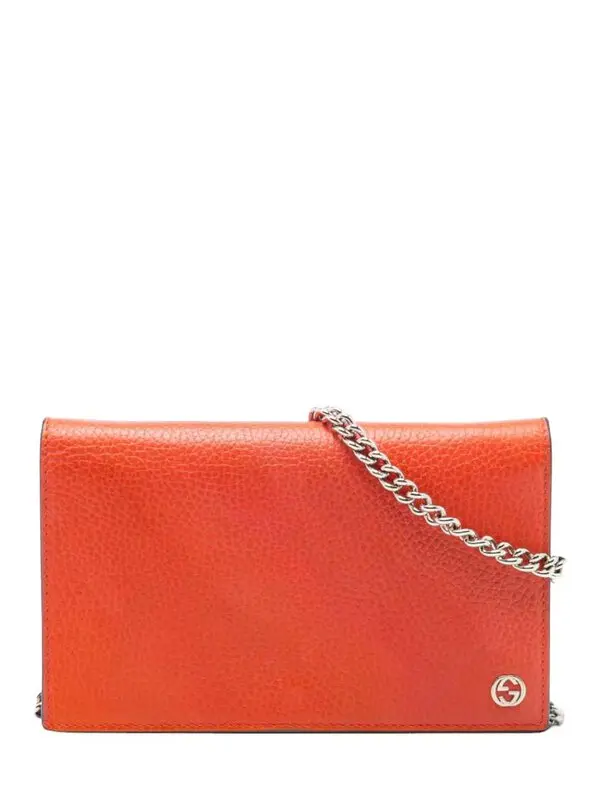 Gucci Leather Betty Wallet On Chain - Orange
