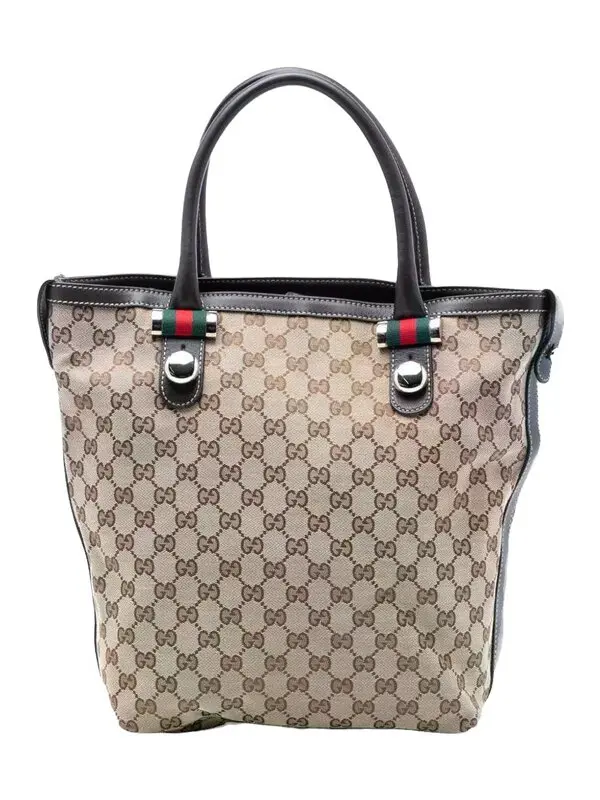 Gucci Gg Canvas Web Match Ball Tote Bag - Brown