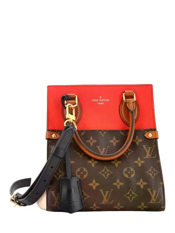 LOUIS VUITTON Fold Tote Monogram Canvas And Leather Pm Satchel - Brown