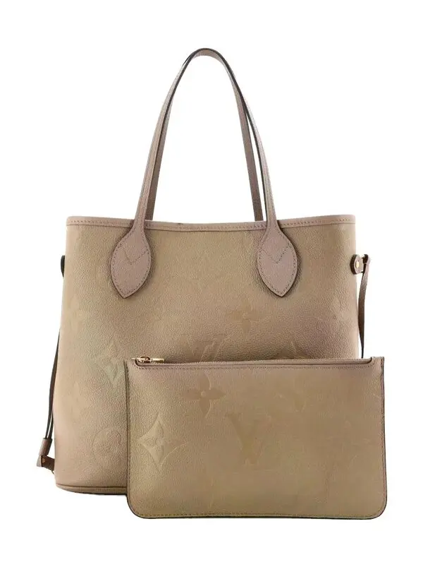 LOUIS VUITTON Neverfull Mm Tote Bag Monogram Empreinte Giant - Neutrals