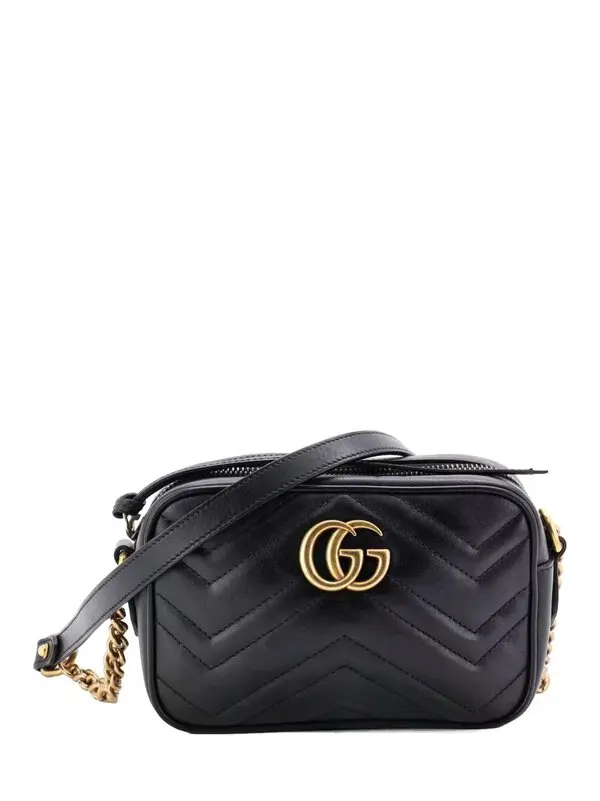Gucci Gg Marmont Mini Crossbody Bag Matelasse Leather - Black