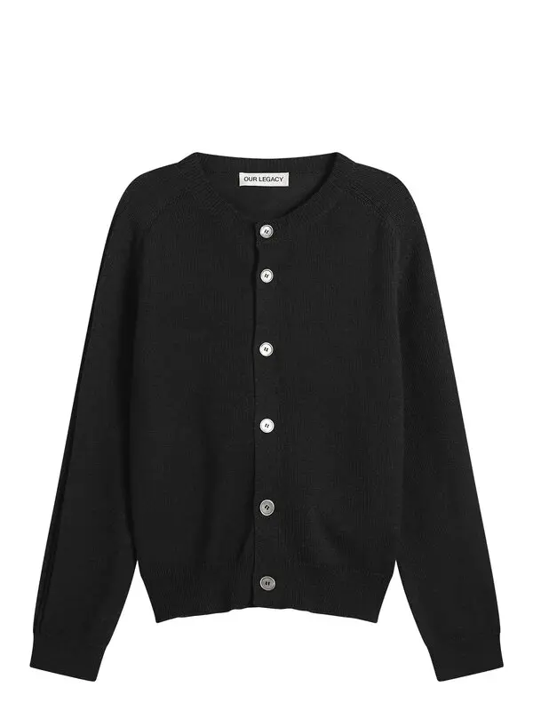 Our Legacy Linen Wool True Cardigan - Black