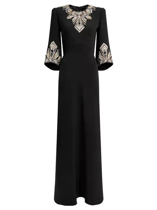 Jenny Packham Embellished Floor-length Dress - Black