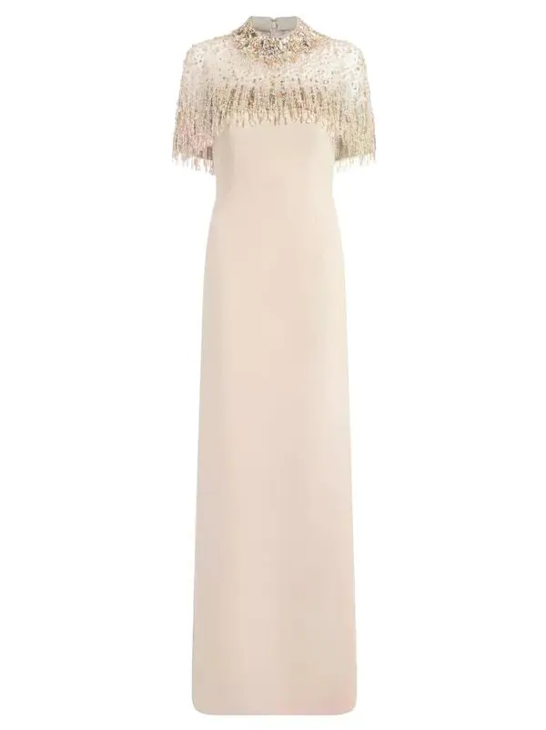 Jenny Packham Livia Beaded Maxi Dress - Neutrals
