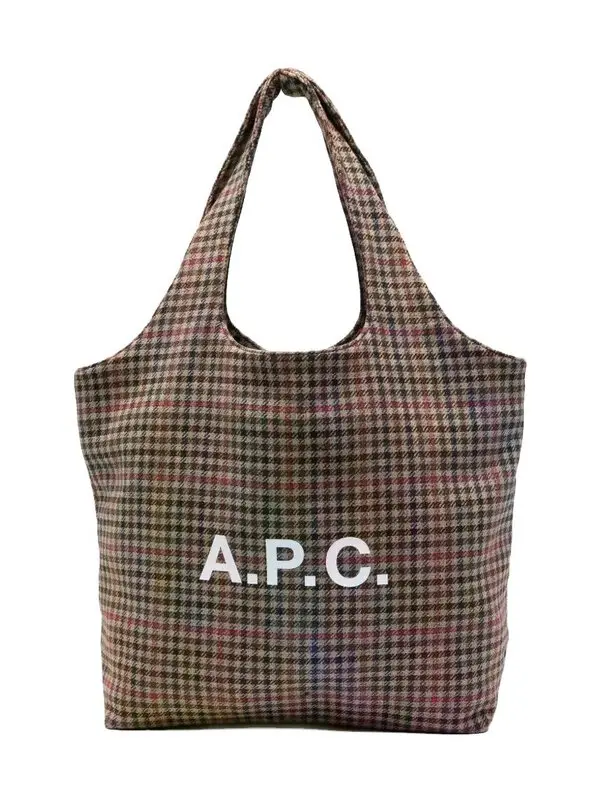 A.p.c. Ninon Houndstooth Tote Bag - Brown