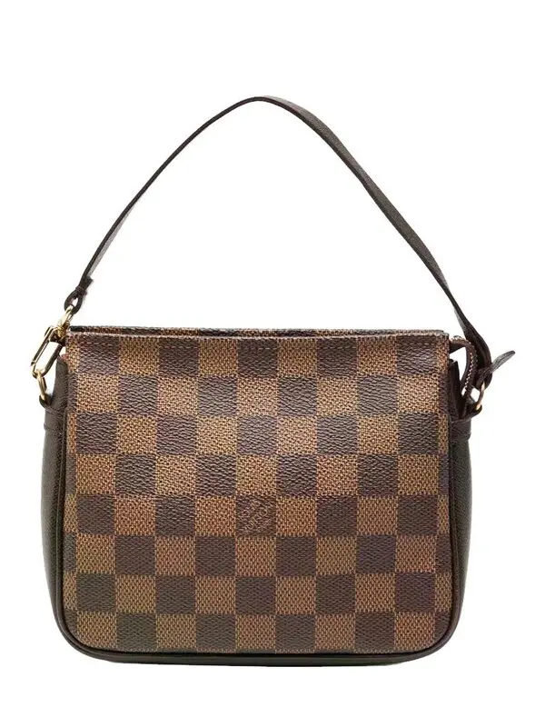 LOUIS VUITTON 1998 Damier Ebene Trousse Pochette Handbag - Brown