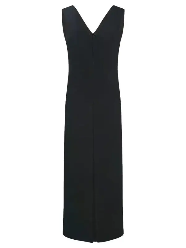 THE ROW Tefra V-neck Midi Dress - Black