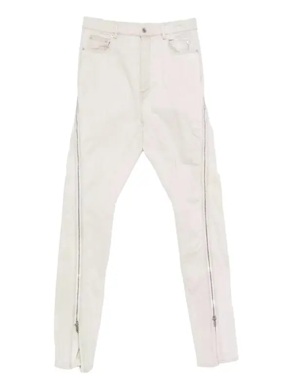 Rick Owens Side Zip Five Pocket Jeans - Neutrals