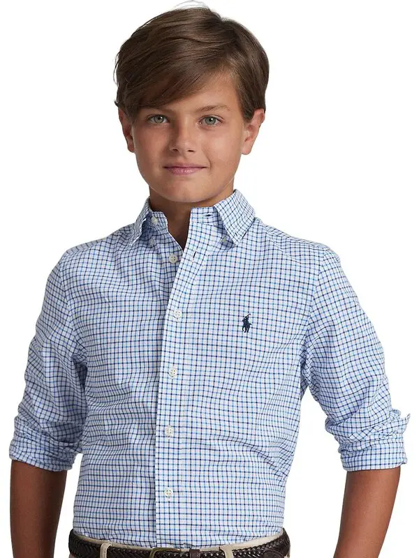 Ralph Lauren Tattersall Cotton Poplin Shirt - Blue Multi