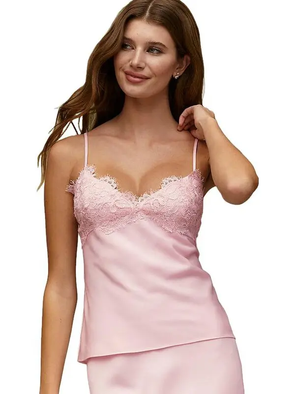 Bardot Elisan Lace Satin Cami - Petal Pink