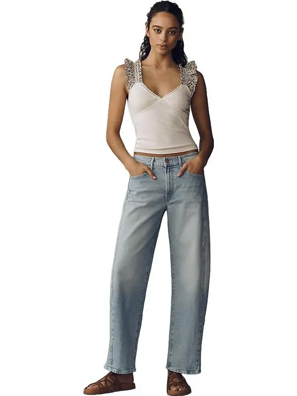 MOTHER The Half Pipe Hover Mid-rise Tapered Jeans - Instant Replay