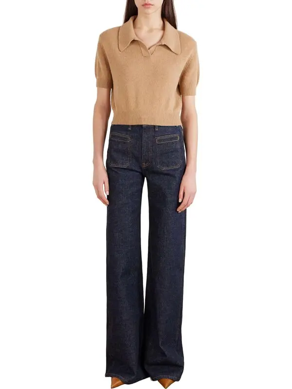 Khaite Delmonico High-rise Wide-leg Jeans - Blue