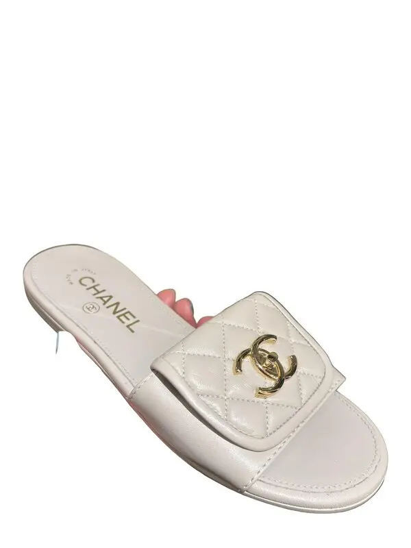 Chanel Quilted Sandal - White