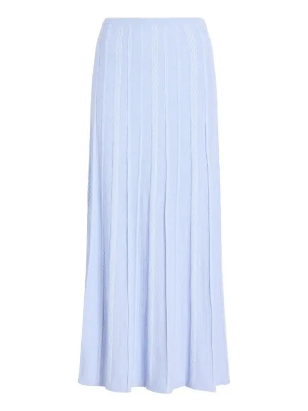 Proenza Schouler Textured Knit Midi Skirt - Sky/white