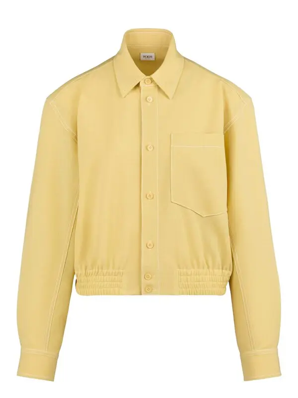 TOD'S Cropped Wool Overshirt - Yellow