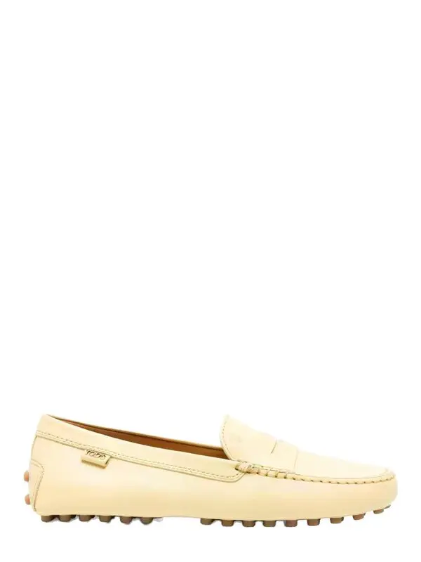 TOD'S Penny-strap Leather Loafers - Yellow