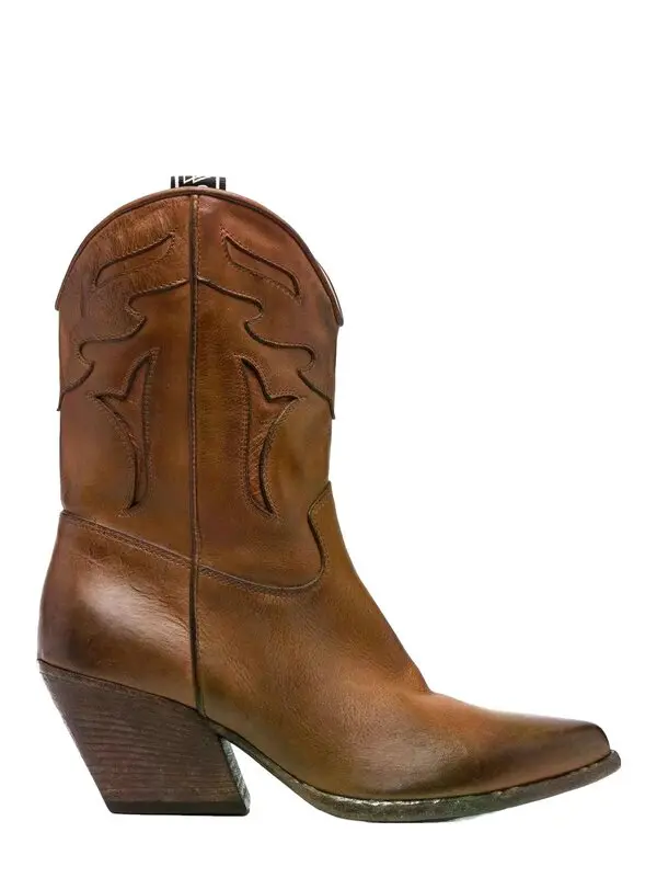 Elena Iachi Leather Ankle Boots - Brown