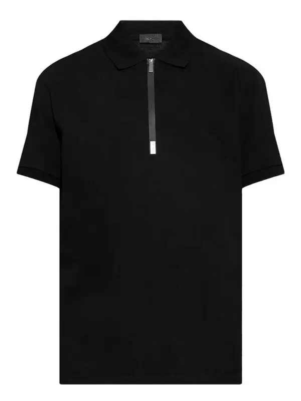 Moncler Zip Polo T-shirt - Black