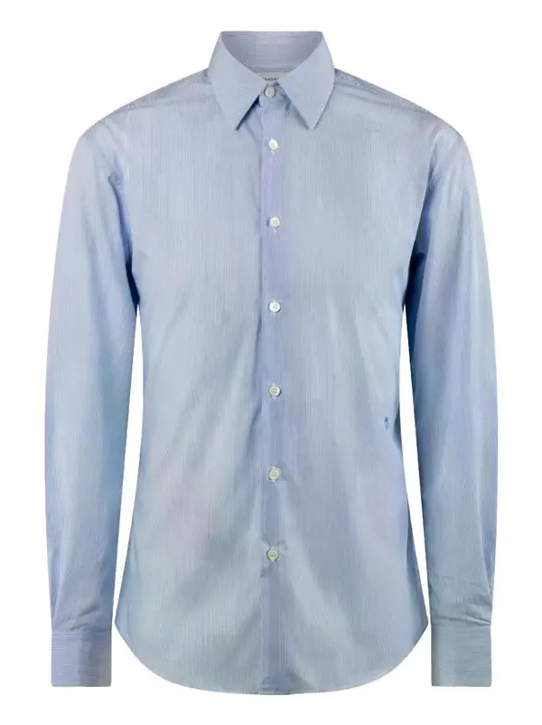 FERRAGAMO Shirt With Micro Print - Blue