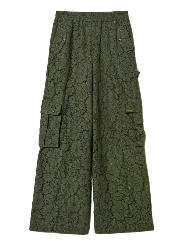 TWINSET Floral-lace Palazzo Pants - Green
