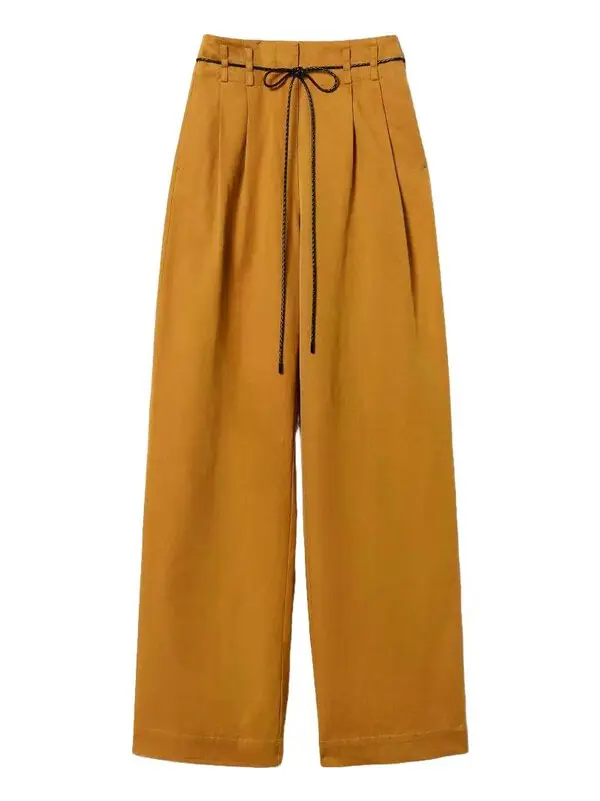 TWINSET Pleated High-waisted Trousers - Brown