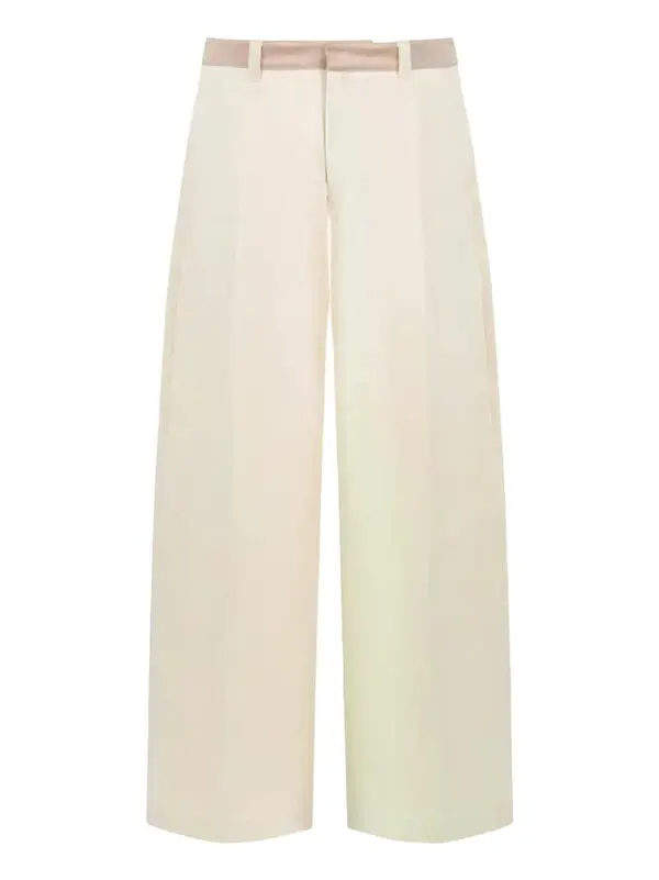 Marni Belt-loop Logo-patch Trousers - Neutrals