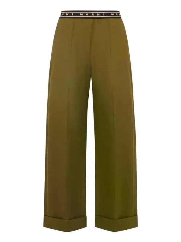 Marni Logo Trousers - Green
