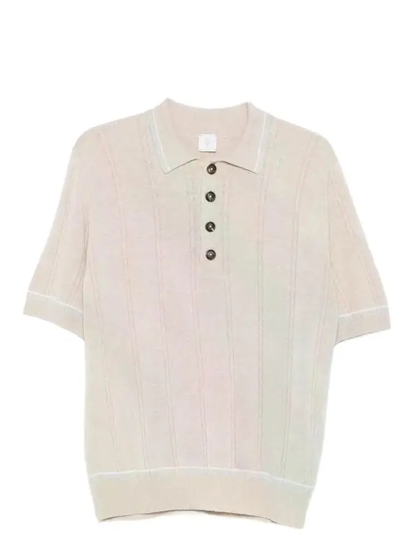 Eleventy Contrasting-trim Polo Shirt - Neutrals