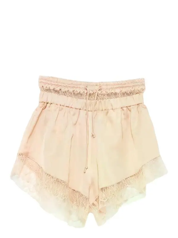 PNK Lace-trim Drawstring Shorts - Neutrals