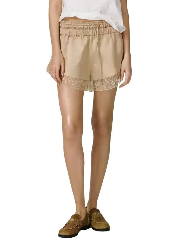 PNK Lace-trim Shorts - Neutrals