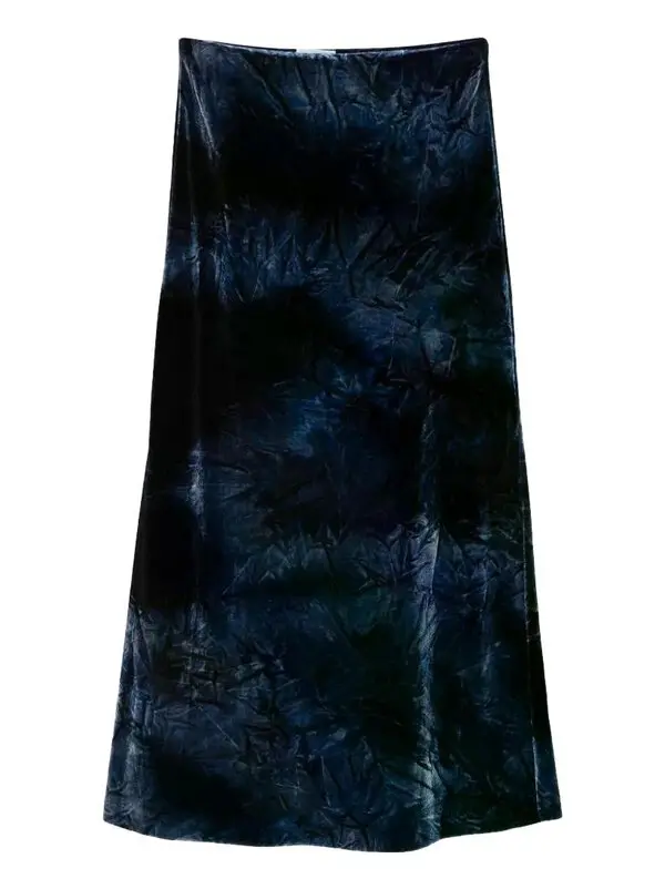 Missoni 1990s Velvet Midi Skirt - Blue