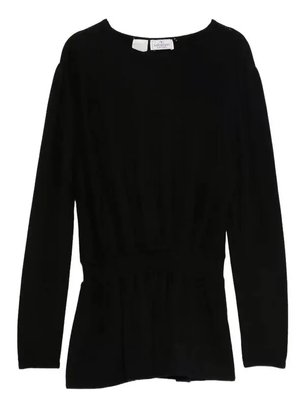 Valentino Garavani 1990s Peplum Sweater - Black