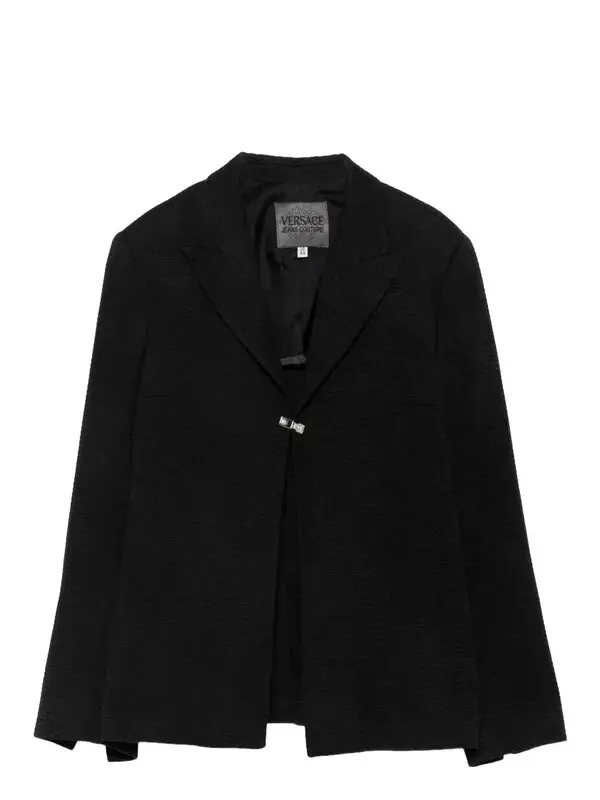 Versace 2000s Textured Blazer - Black