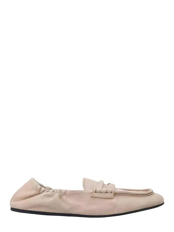 Miu Miu Ruched Moccasin Loafers - Neutrals