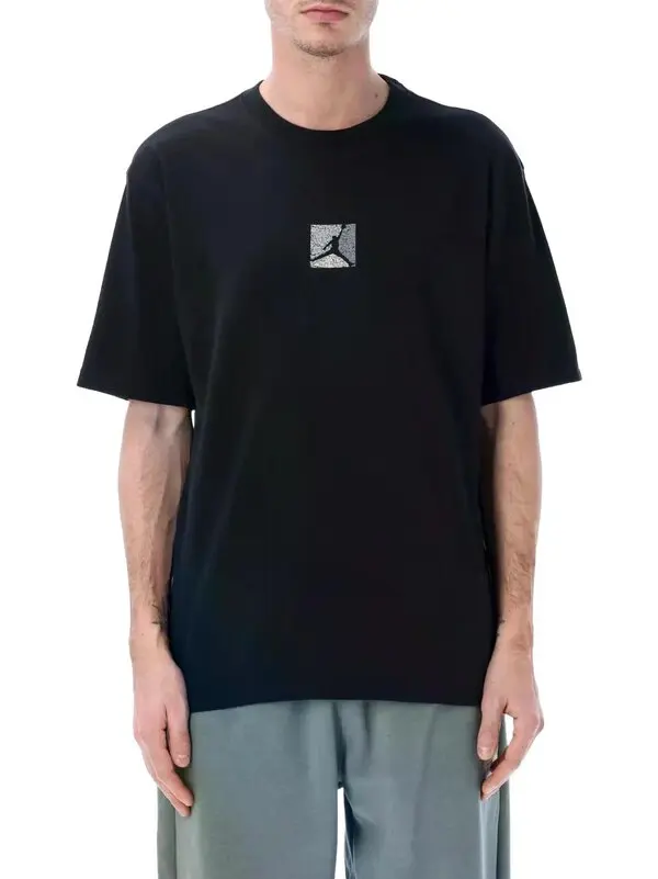 JORDAN Print-detail Crew Neck T-shirt - Black