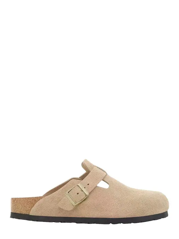 BIRKENSTOCK Boston Suede Mules - Neutrals