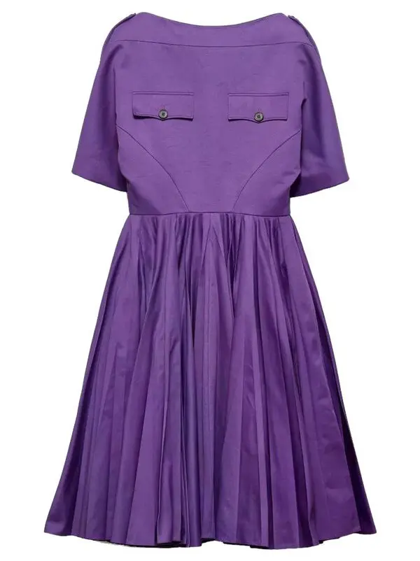 Prada Chino Fit & Flare Dress - Purple
