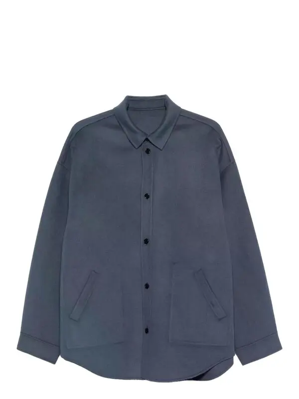 ALICIA AUDREY Button Pocket Overshirt - Blue