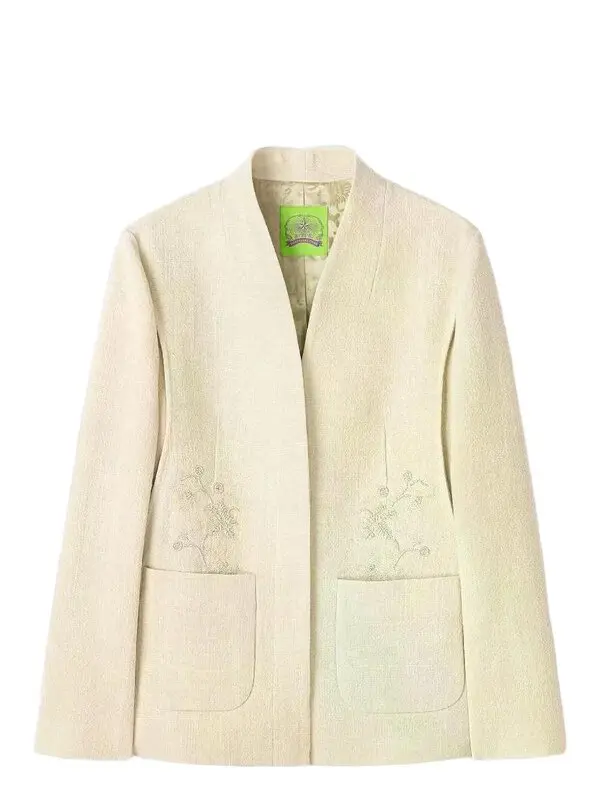 Shanghai Tang Beaded-pocket Blazer - Neutrals